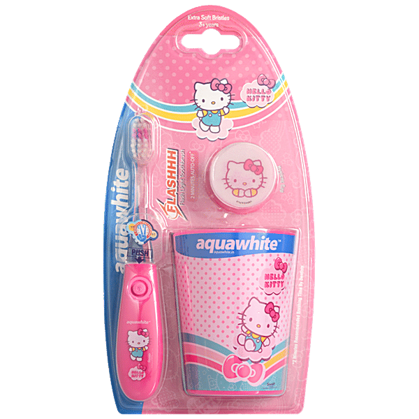 Buy Aquawhite Hello Kitty Flash Toothbrush Set With Rinsing Cup - Dark ...