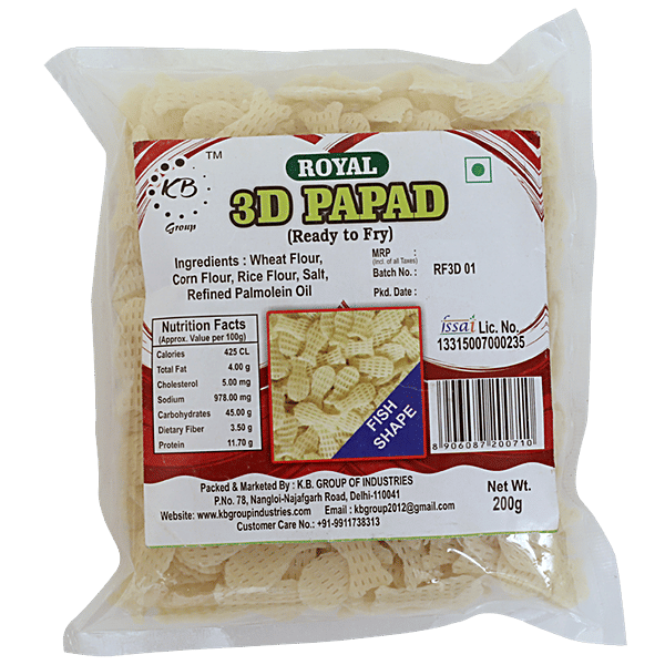 Buy Royal 3d Papad - Fish Shape Online at Best Price of Rs 45 - bigbasket