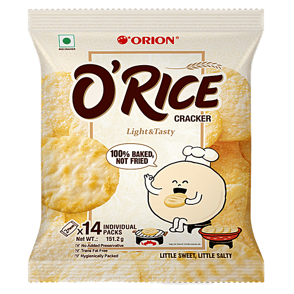 Buy Orion O'Rice Cracker - Light & Tasty, Baked Not Fried Online at ...