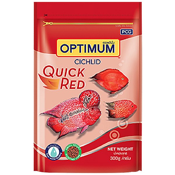 Buy Optimum Cichlid Quick Red Fish Food - Small Pellet Online at Best ...