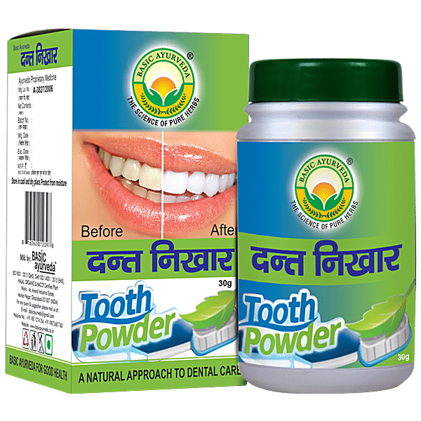 Buy Basic Ayurveda Dant Nikhar Manjan Powder - Mouth Freshness, Strong ...