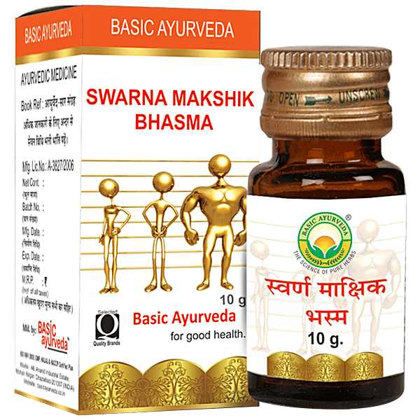 Buy Basic Ayurveda Swarna Makshik Bhasma - Helpful For Heartburn ...
