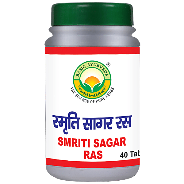 Buy Basic Ayurveda Smriti Sagar Ras Tablets - Memory Booster & Stress ...