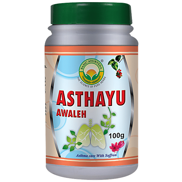 Buy Basic Ayurveda Asthayu Awaleh - For Bronchitis & Other Respiratory ...