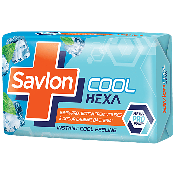 Buy Savlon Cool Hexa Bathing Soap Bar - With Instant Cool Feeling ...