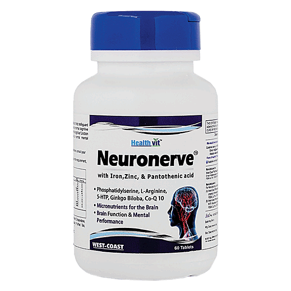 Buy Healthvit Neuronerve Tablets With Iron, Zinc & Pantothenic Acid ...