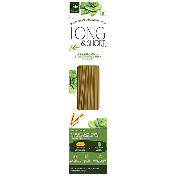 Buy Long&Short Spinach Spaghetti Pasta - Veggie, No Maida, Healthy ...