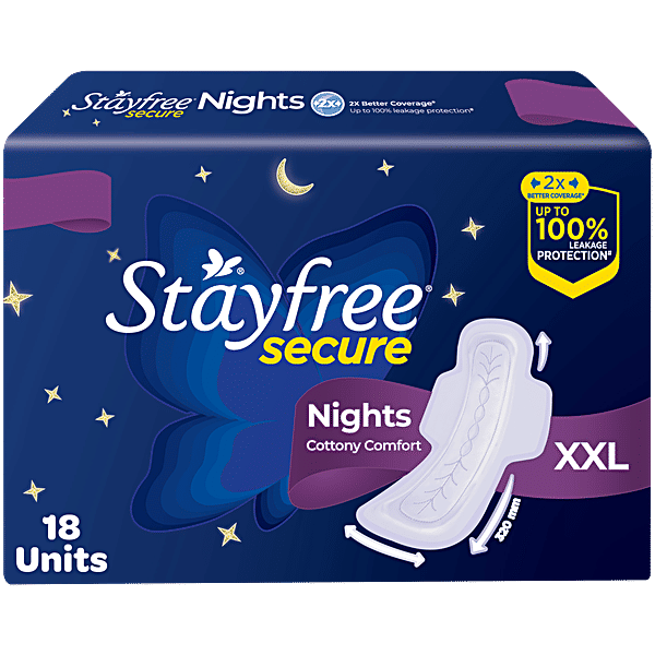 Buy STAYFREE Secure Nights Sanitary Pads - XXL Online at Best Price of ...