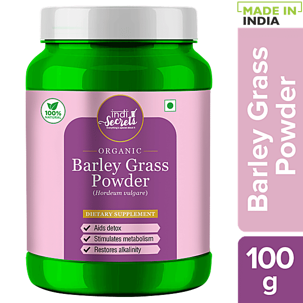 Buy indiSecrets Organic Barley Grass Powder - Aids Detox, Stimulates ...
