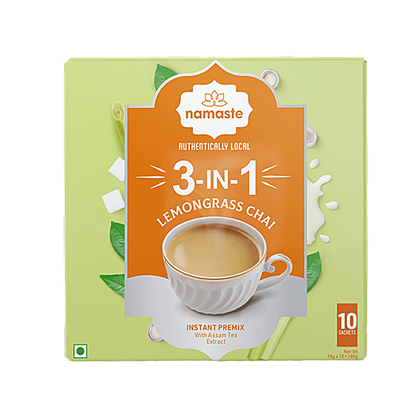Buy Namaste Chai 3-In-1 Instant Tea Premix - Lemongrass Flavour, Assam ...