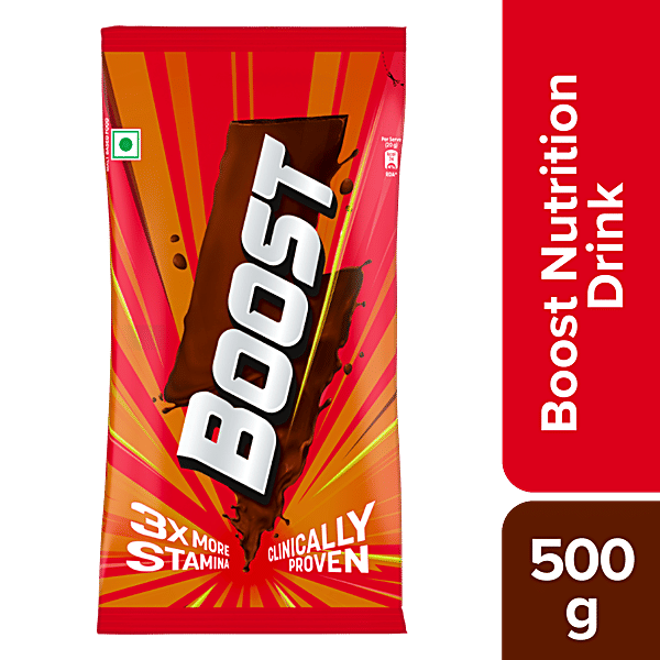 Buy Boost Chocolate Nutrition Drink For 3X Stamina - Builds Bone ...