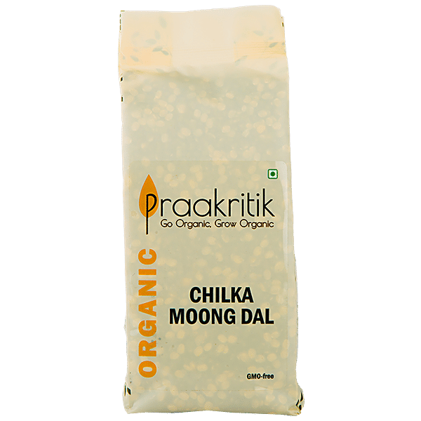 Buy Praakritik Organic Chilka Hara Moong Dal Online at Best Price of Rs ...