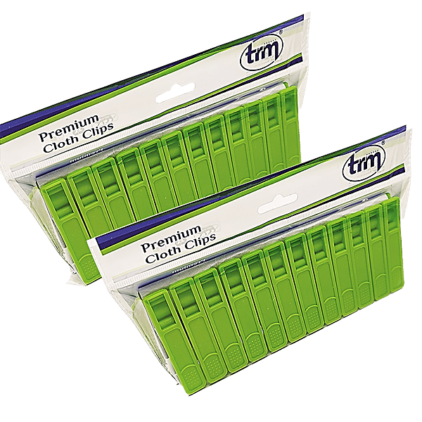 Buy Trm Premium Plastic Hanging Cloth Drying Clips - 2mm, Green Online ...