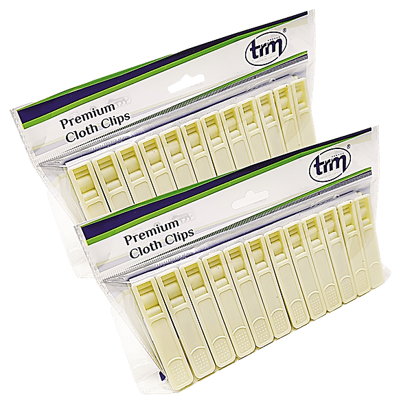 Buy Trm Premium Plastic Hanging Cloth Drying Clips - 2mm, White Online ...
