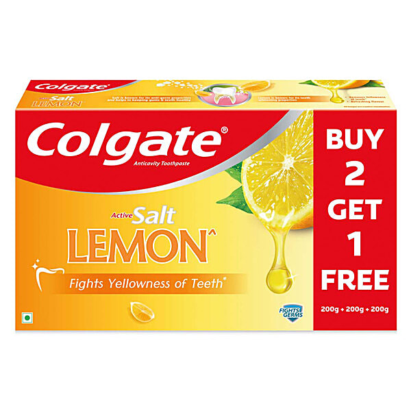 Buy Colgate Active Salt Lemon Toothpaste, Germ Fighting Toothpaste for ...