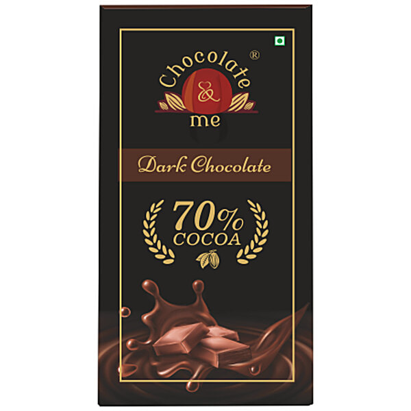Buy Chocolate and Me 70% Dark Chocolate Bar - Rich In Cocoa & Nutrients ...