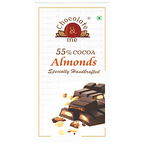Buy Chocolate and Me 55% Cocoa Almond Chocolate Bar - Rich In Nutrients ...