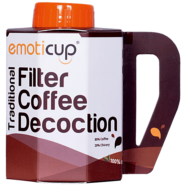 Buy Emoticup Traditional Filter Coffee Decoction - 80% Coffee, 20% ...