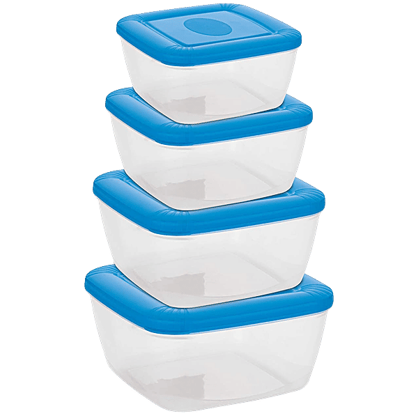 Buy Asian Flora Dryfruit Plastic Dabba/Container Set - BPA-Free, Blue ...