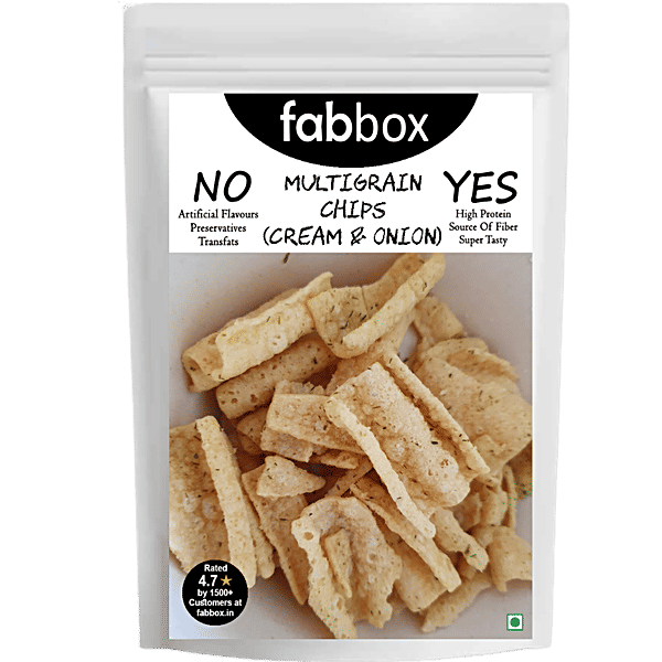 Buy Fabbox Multigrain Chips - Cream & Onion, Healthy Snack, Gluten-Free ...