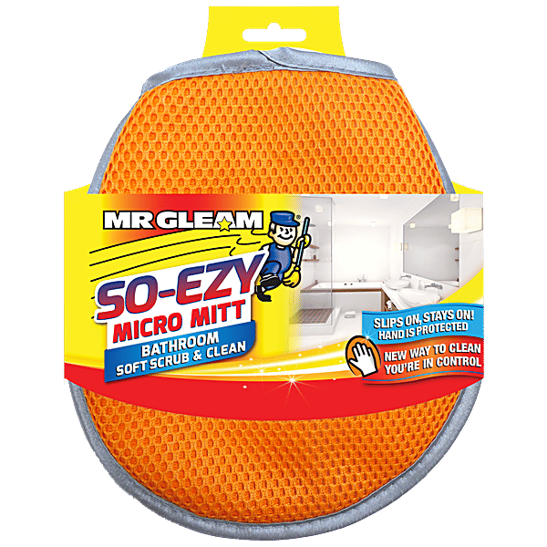 Buy Mr Gleam Micro Mitt For Bathroom - Soft Scrub & Clean Online at ...