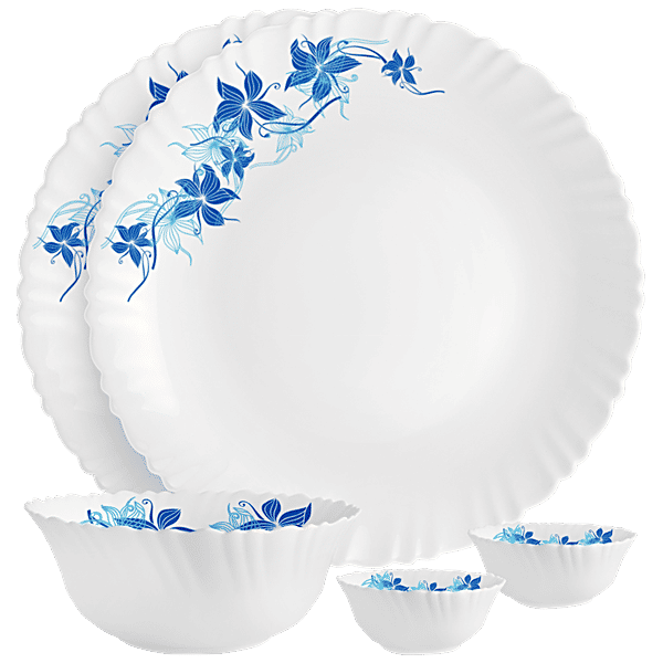 Buy Cello Dinner Set - Opalware, Blue Swirl, Dazzle, White Online at Best Price of Rs 549 ...