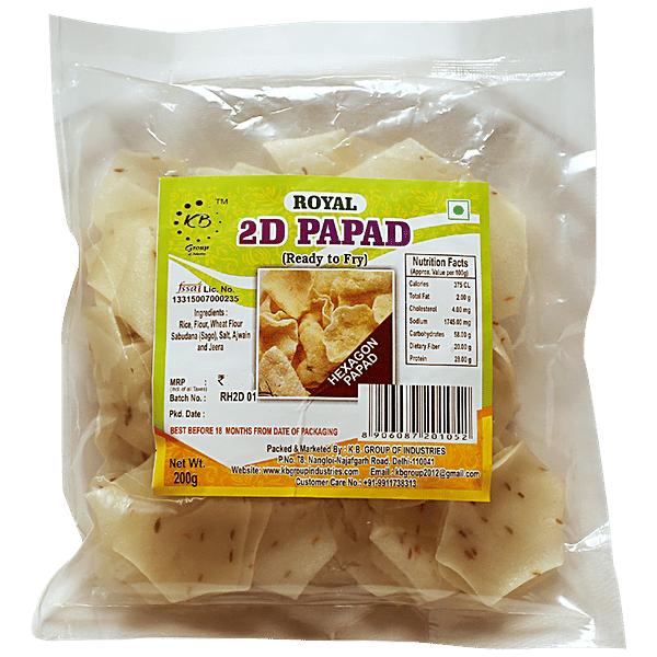 Buy Royal 2D Papad - Hexagon Shape, Ready To Fry Online at Best Price ...