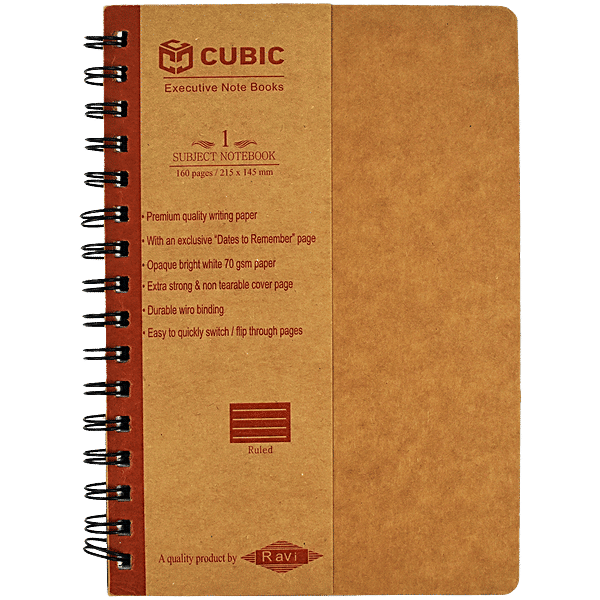 Buy Cubic 1-Sub Wiro Notebook - Eco, A5 Size,160 Pages Online at Best ...