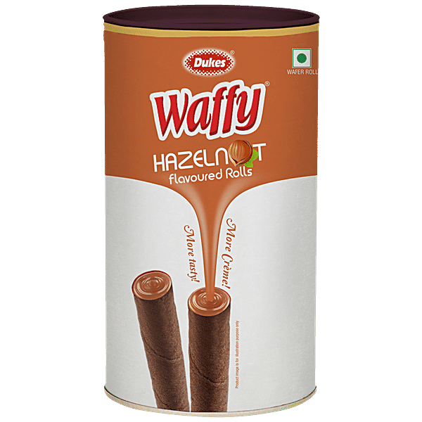 Buy Dukes Waffy Hazelnut Flavoured Rolls - Creamy Online at Best Price ...