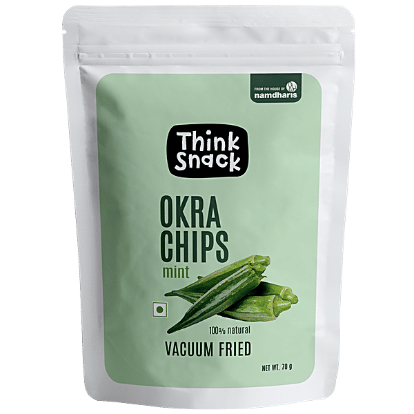 Buy Think Snack Vaccum Fried Snack - Okra, Mint, Crunchy Online at Best ...