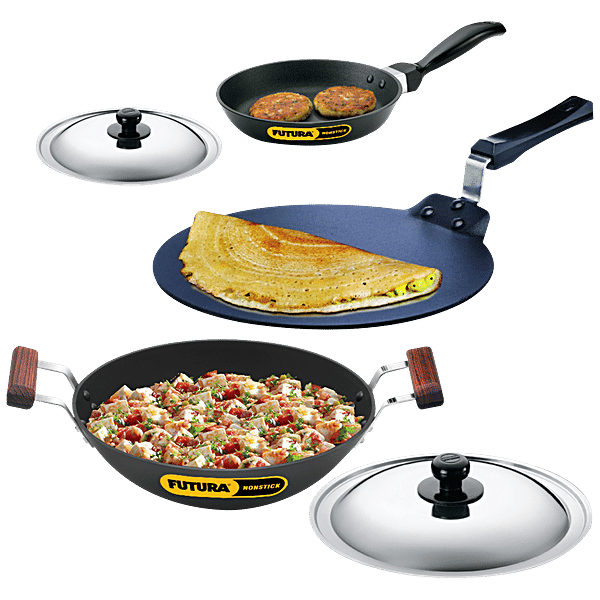 Buy Hawkins Futura Non-Stick Cookware Set - Dosa Tava, Frying Pan, Deep ...