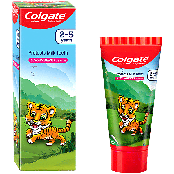 Buy Colgate Kids Toothpaste - For 2 To 5 Years, Strawberry Flavour ...