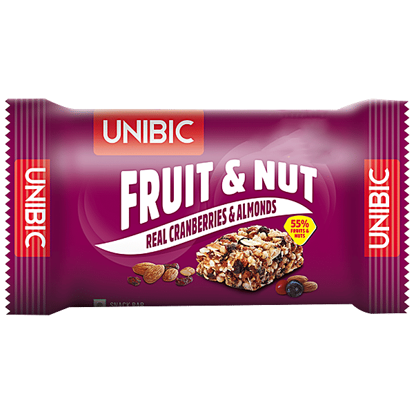 Buy UNIBIC Snack Bar - Fruit & Nut, Granola Bar With Real Cranberries ...