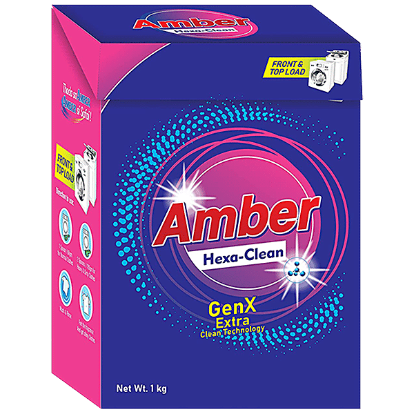 Buy Amber Hexa-Clean Detergent Powder - With GenX Extra Clean Technology, For Washing Clothes ...
