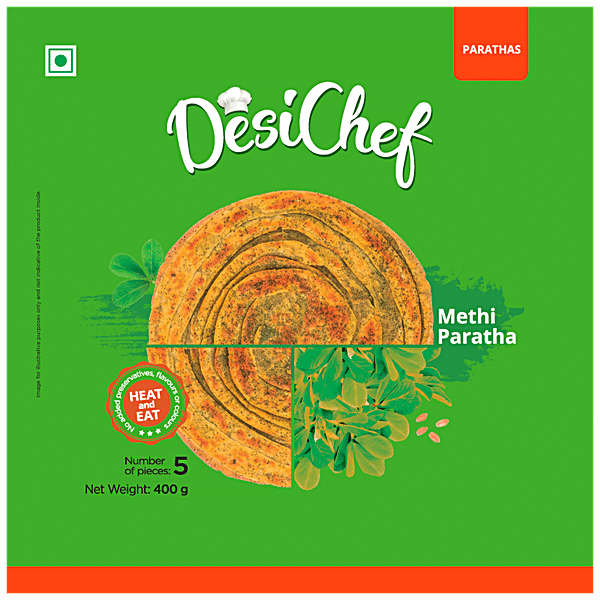 Buy Desi Chef Methi Paratha - Ready To Eat, No Added Preservatives ...