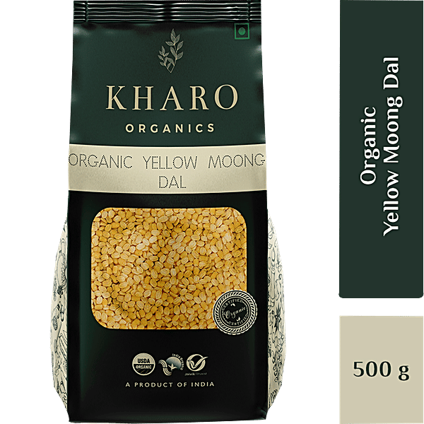 Buy Kharo Organics Organic Yellow Moong Dal - Pure, Non GMO, High In ...