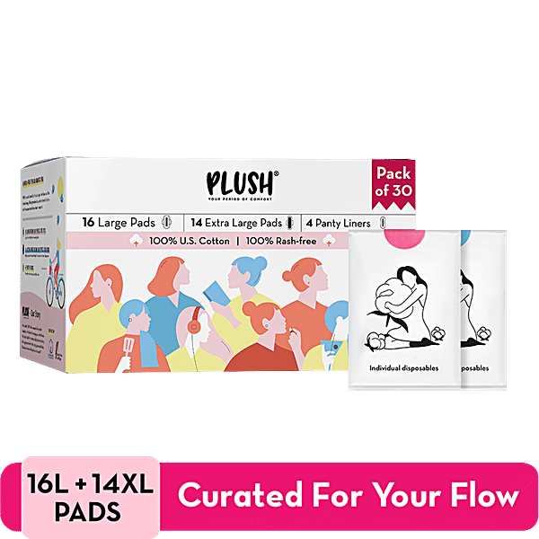 Buy Plush Sanitary Pad - With Disposable Pouches & Panty Liners, 100% ...