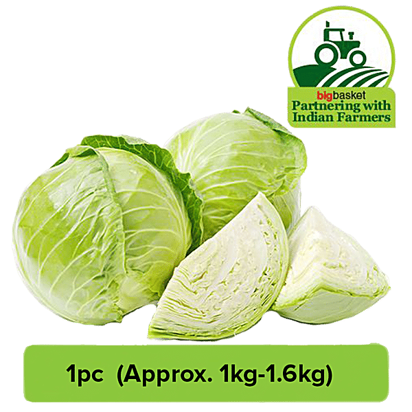Buy fresho! Cabbage - Medium Online at Best Price of Rs 50.41 - bigbasket