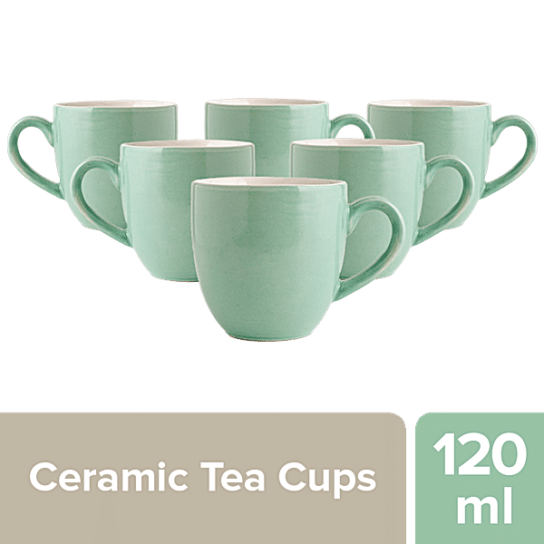 Buy BB Home Earth Mini Teacup Set, Hand Painted Ceramic - Pastel Green ...