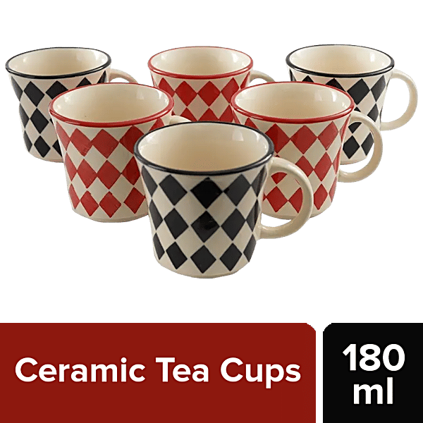 Buy bb home Earth Tea/ Coffee Mug Set, Hand Painted Ceramic- Diamond ...