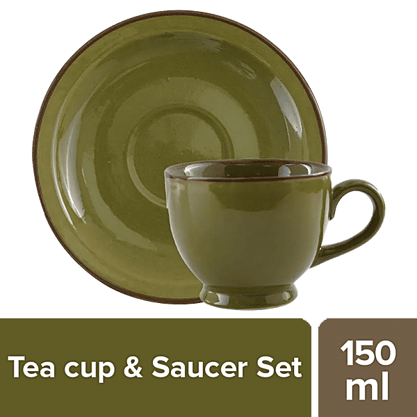 Buy bb home Earth Tea Cup & Saucer Set, Hand Painted Ceramic - Glazed ...
