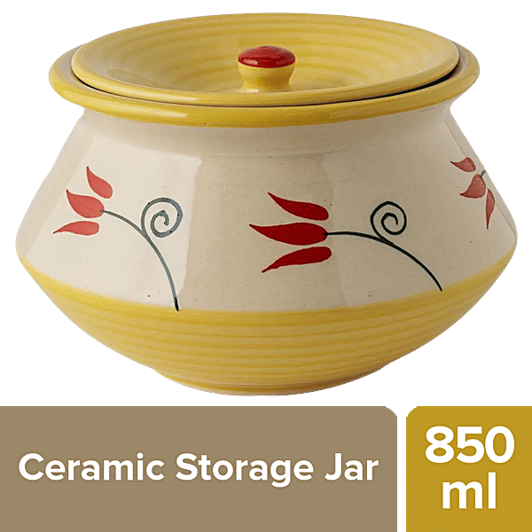 Buy bb home Earth Storage Jar/Handi With Lid For Pickle/Spices, Hand ...