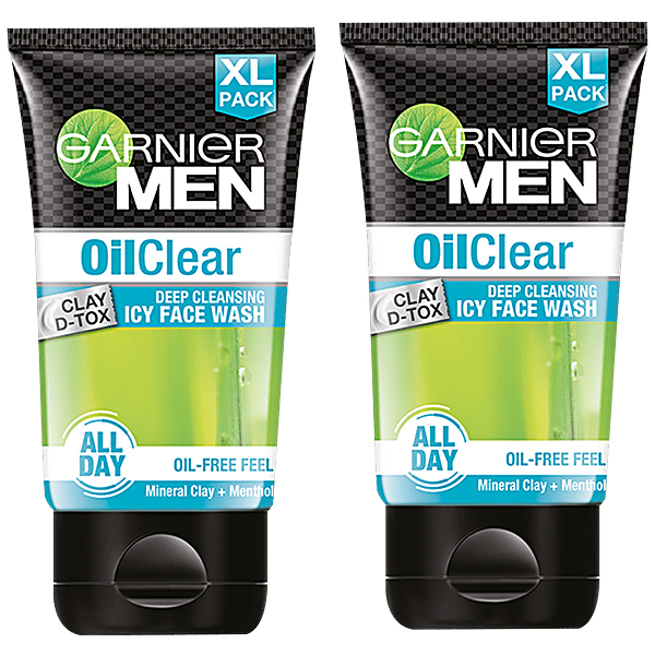 Buy Garnier Men Oil Clear Icy Facewash - Deep Cleansing, Mineral Clay & Menthol, For Oily Skin ...