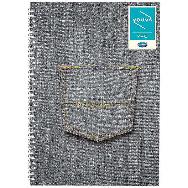 Buy Navneet Youva Denim Series Wiro Bound Notebook - Single Line, 172 ...