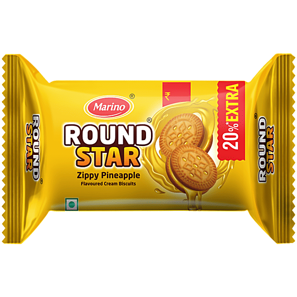 Buy Marino Round Star Sandwich Biscuit - Zippy Pineapple Cream, Teatime ...