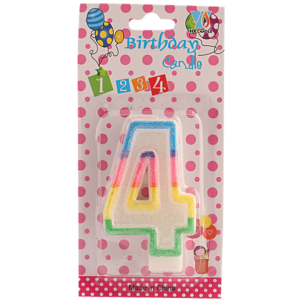 Buy Se7en Number 4 Candle - For Cake Decoration, Birthday Parties ...