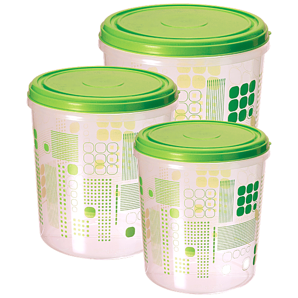 Buy Ratan Ruby Container Set - Plastic, No.2 To 4, Green, Metro Print ...