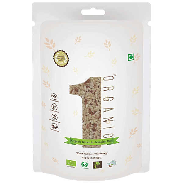 Buy 1Organic Brown Ambemohar Rice - Short Grains, Aromatic Online at ...