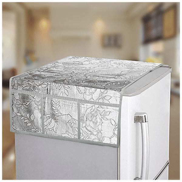 Buy JBG Home Store Fridge Top Cover - With 6 Pockets, Silver, Rexin ...