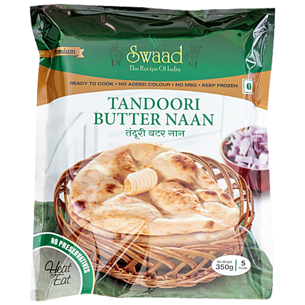 Buy SWAAD Tandoori Butter Naan - No Added Colours, Ready To Cook Online ...